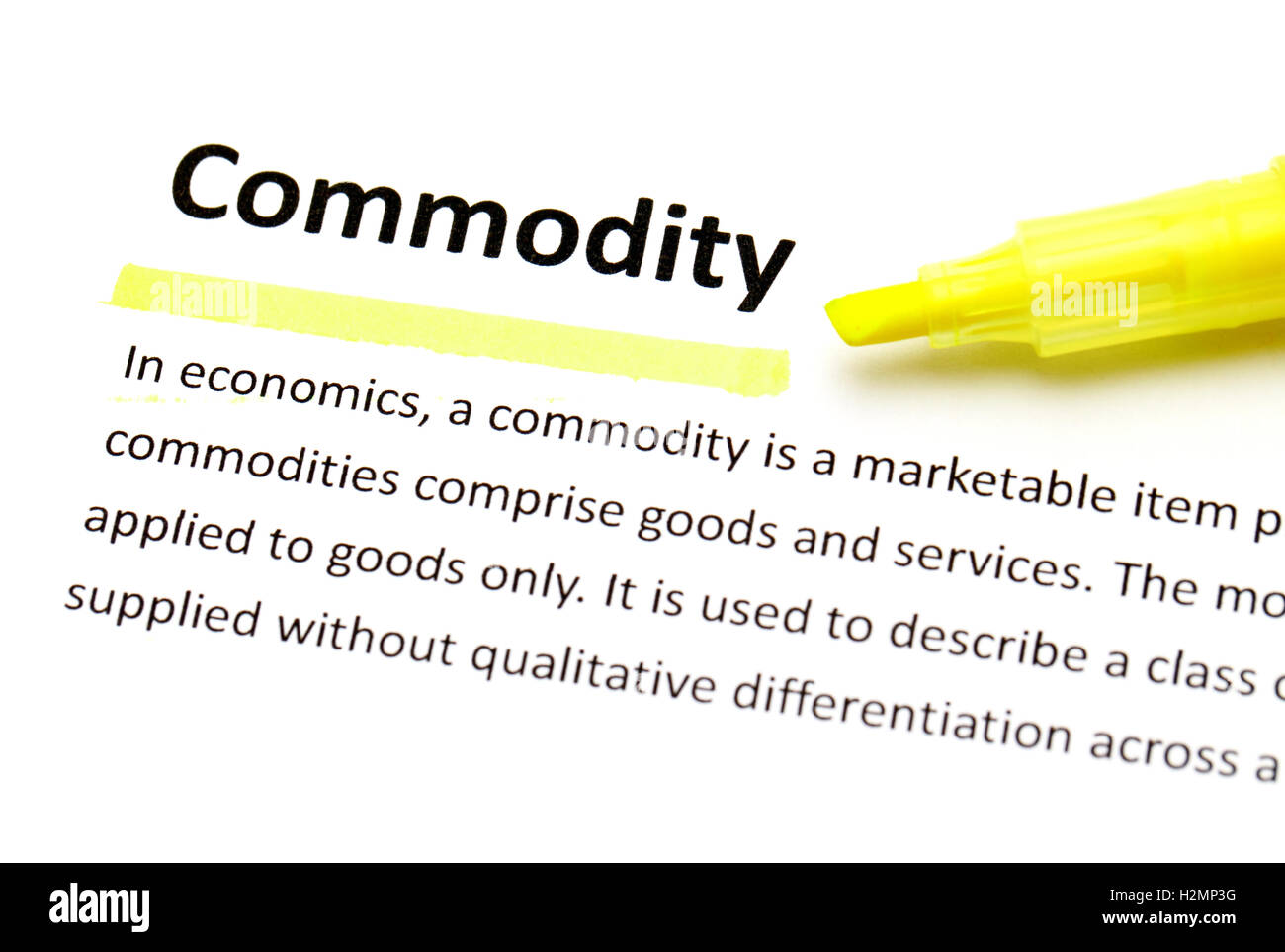 Definition of commodity Stock Photo - Alamy