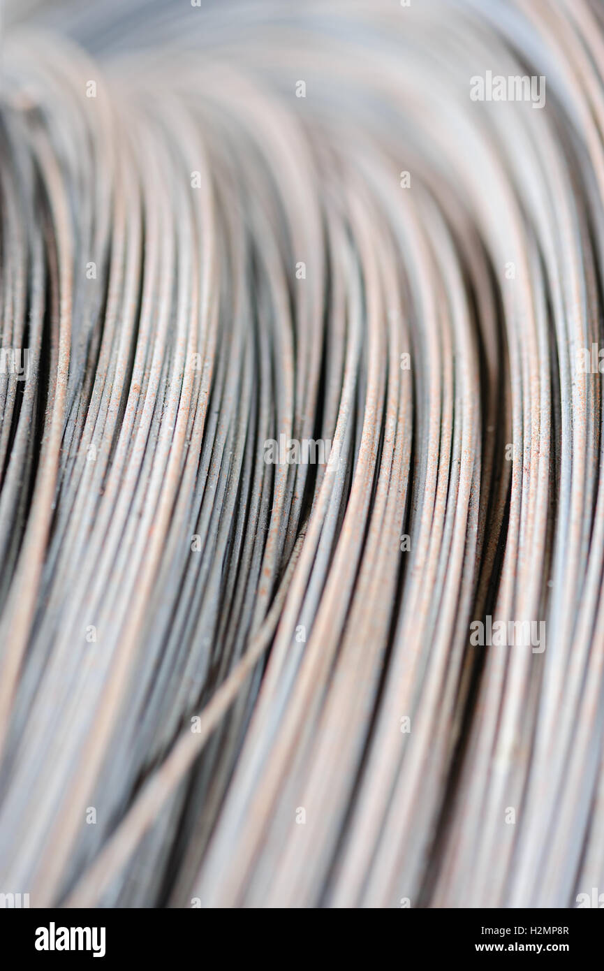 hank of metal wire background Stock Photo - Alamy