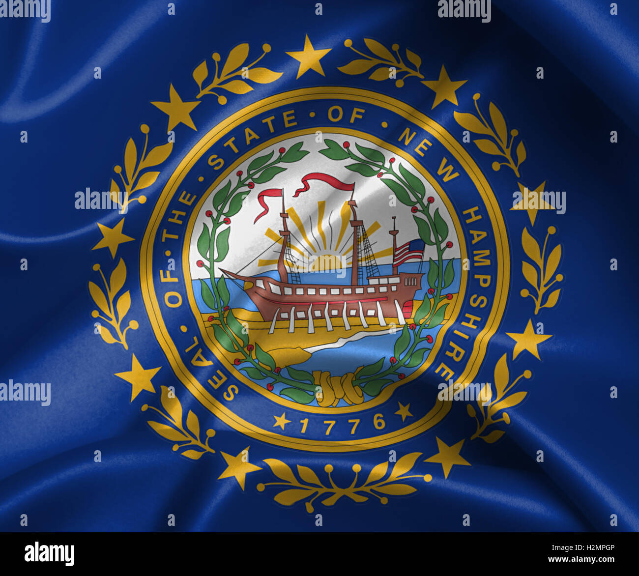 Satin flag, three dimensional render Stock Photo - Alamy