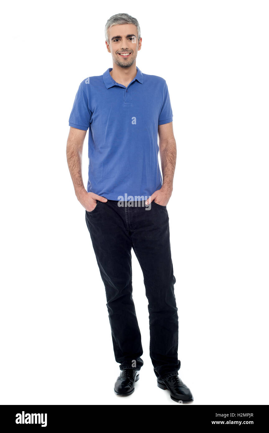 Casual shot of relaxed male model Stock Photo - Alamy