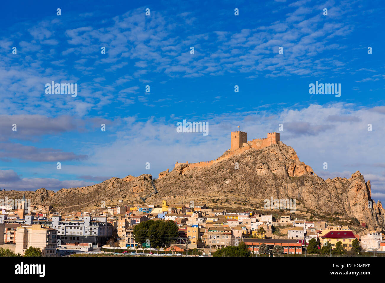 Alicante Sax village castle in Spain Stock Photo - Alamy