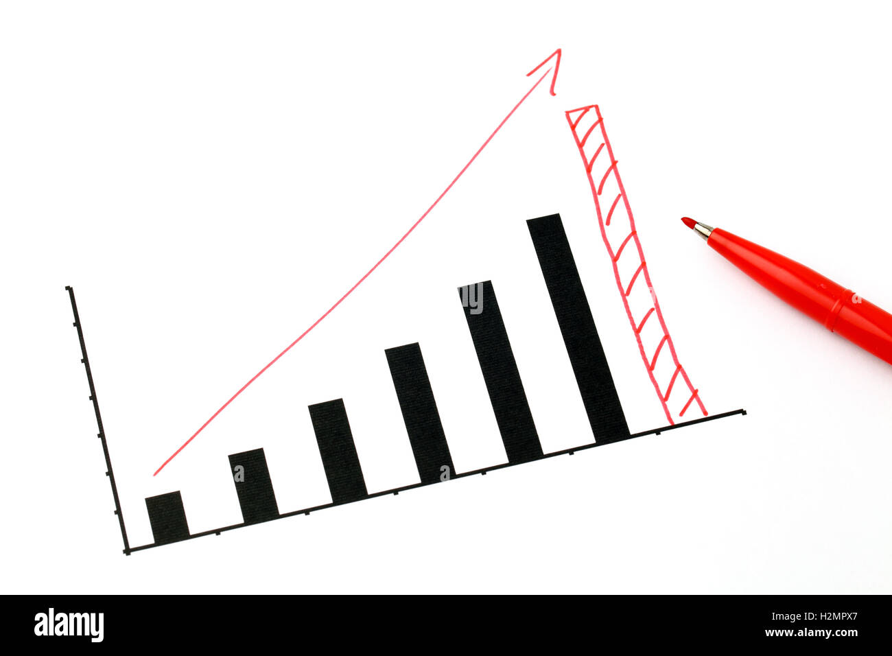 Hand drawing business graph Stock Photo - Alamy