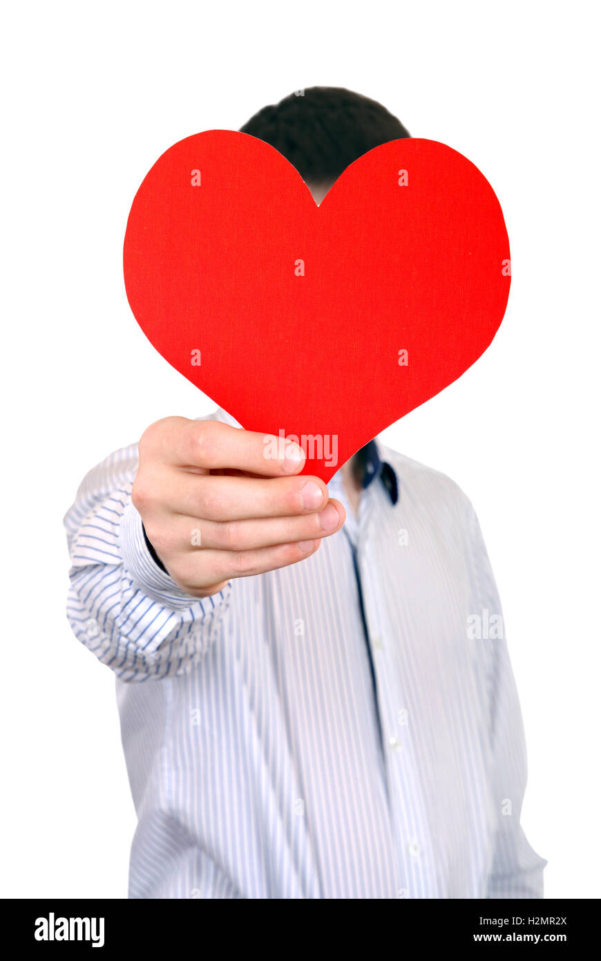 Person holds Red Heart shape Stock Photo - Alamy