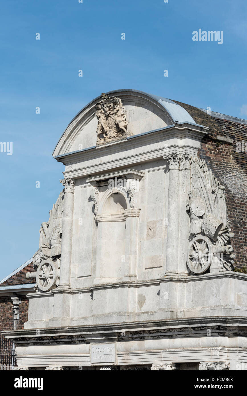 The monumental gate of Tilbury Fort built in 1682 and used to impress ...