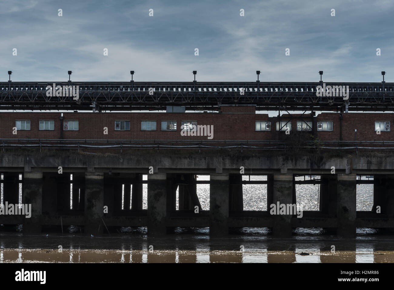 A shot of the jetty at the disused Tilbury B "Power Station" on the ...