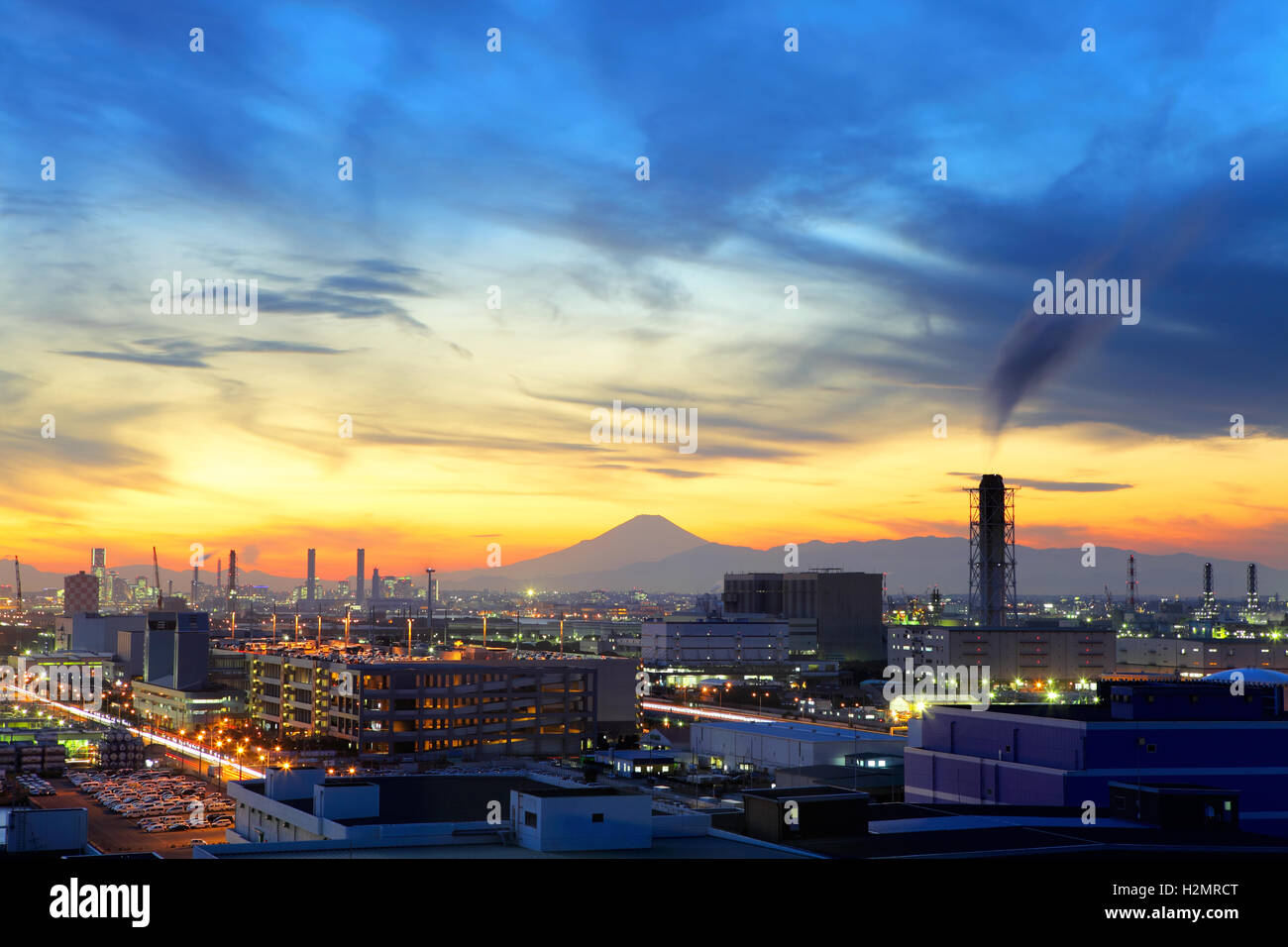 Industrial plant during evening Stock Photo - Alamy