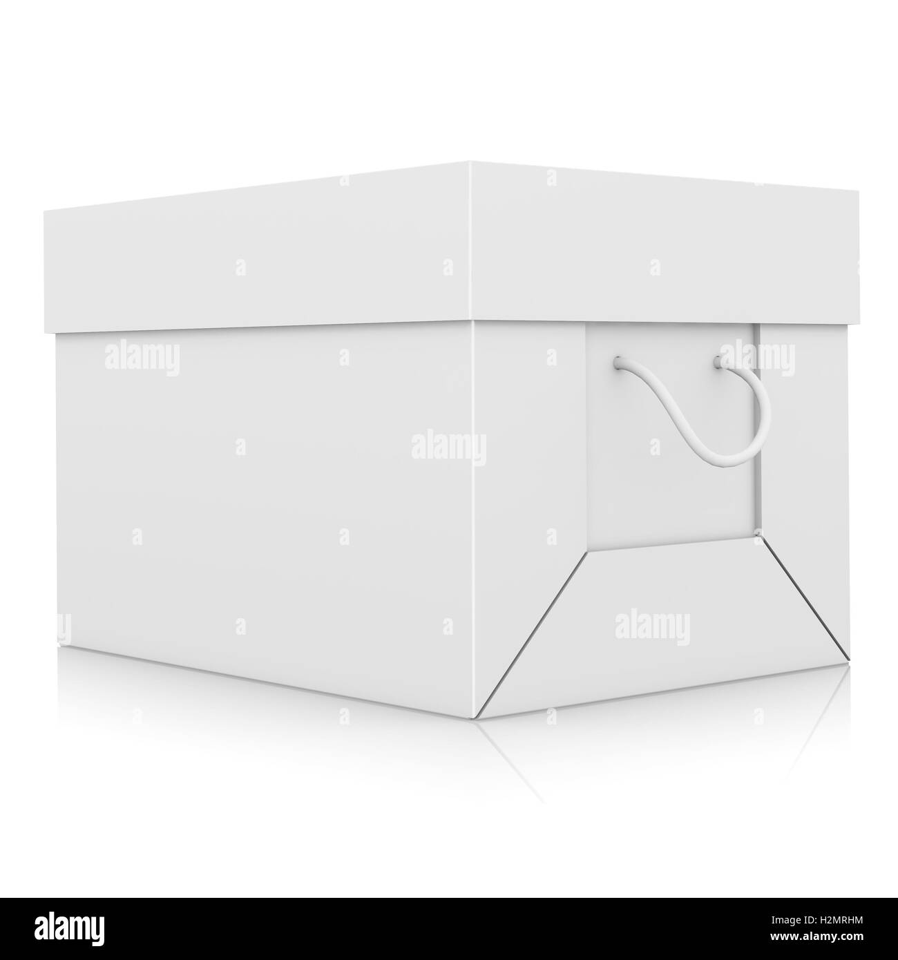 Closed white cardboard package box Stock Photo - Alamy
