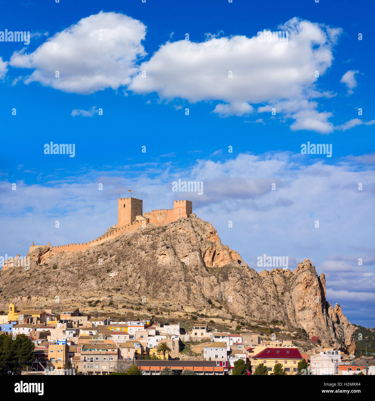 Alicante Sax village castle in Spain Stock Photo - Alamy
