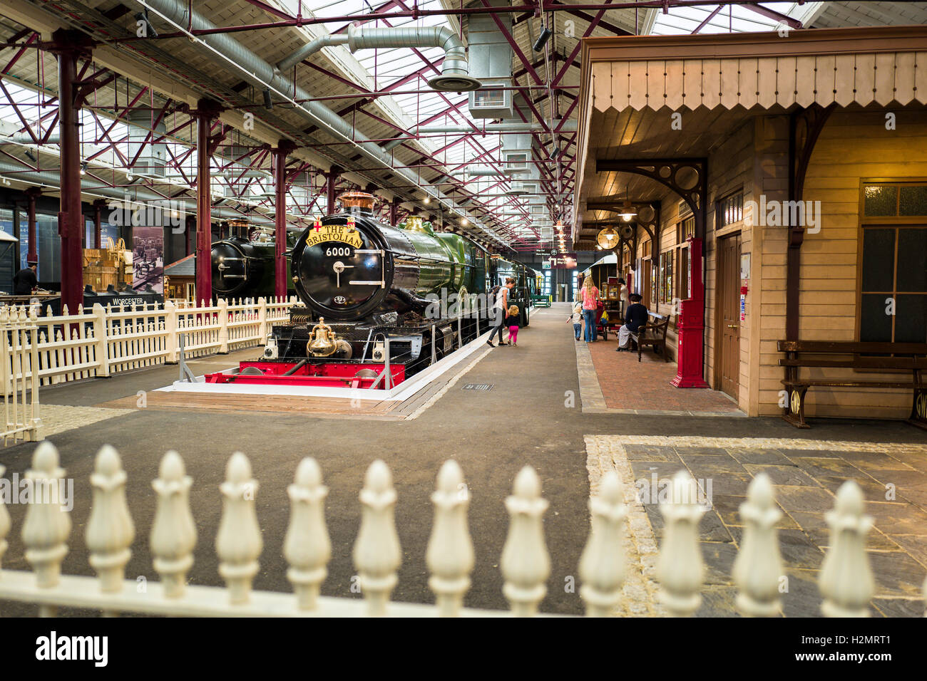 Mock-up of an old GWR railway station at Steam museum in Swindon UK ...
