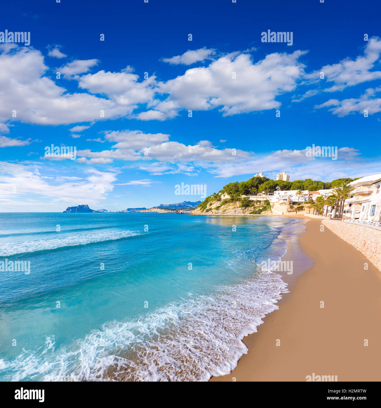 Moraira playa El Portet beach turquoise water in Alicante Stock Photo ...