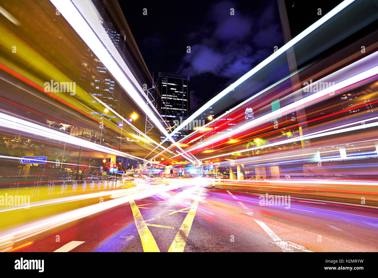 Busy traffic in city Stock Photo - Alamy