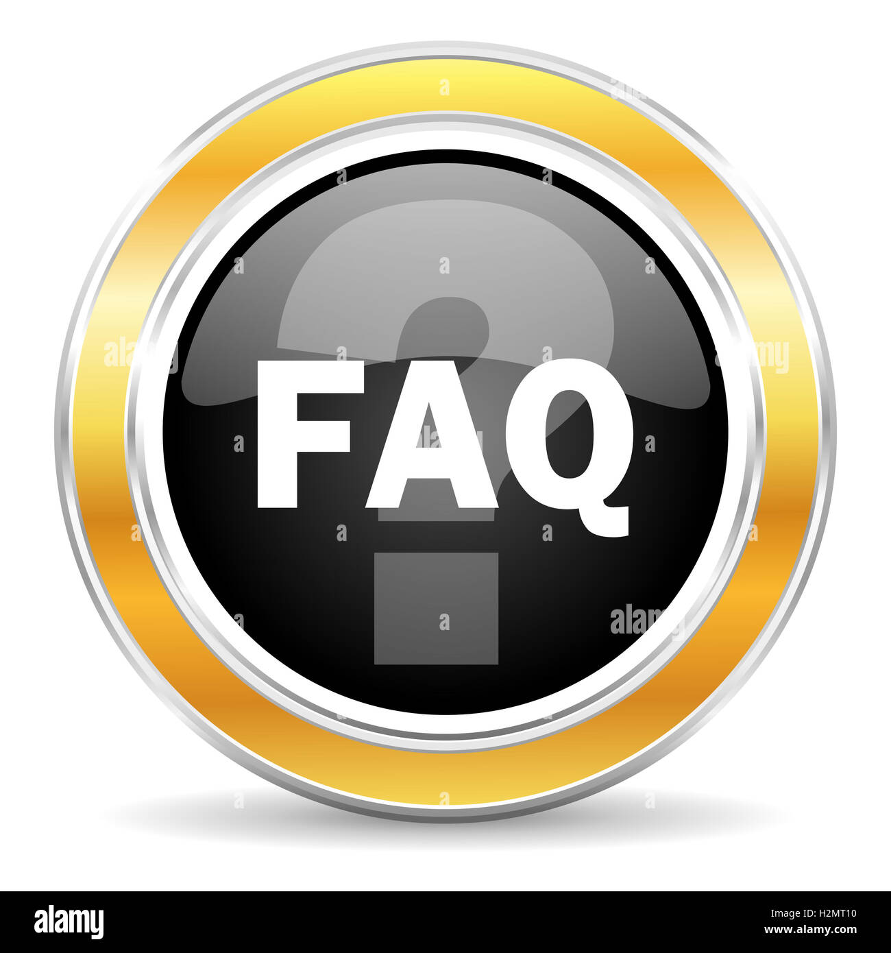Faq black web icon golden hi-res stock photography and images - Alamy