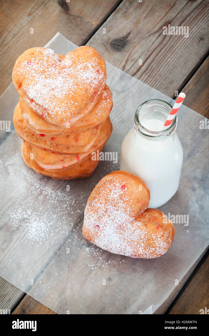 Heart Shaped Donuts Stock Photo - Alamy
