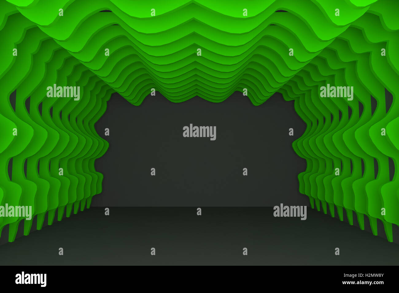 Abstract green curve wall Stock Photo - Alamy