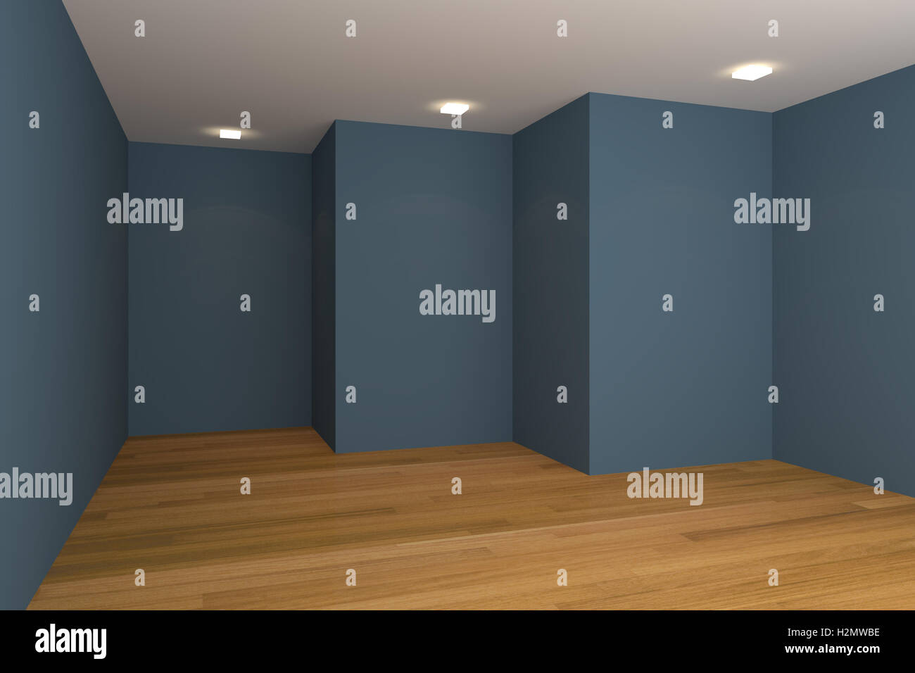 blue empty room Stock Photo - Alamy