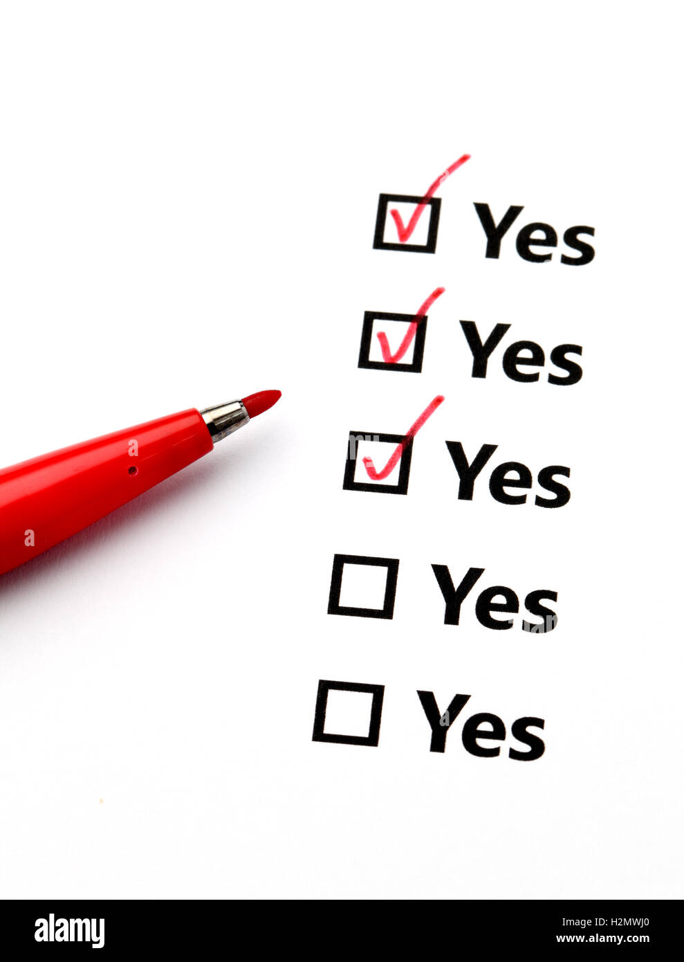 Yes marker hi-res stock photography and images - Alamy