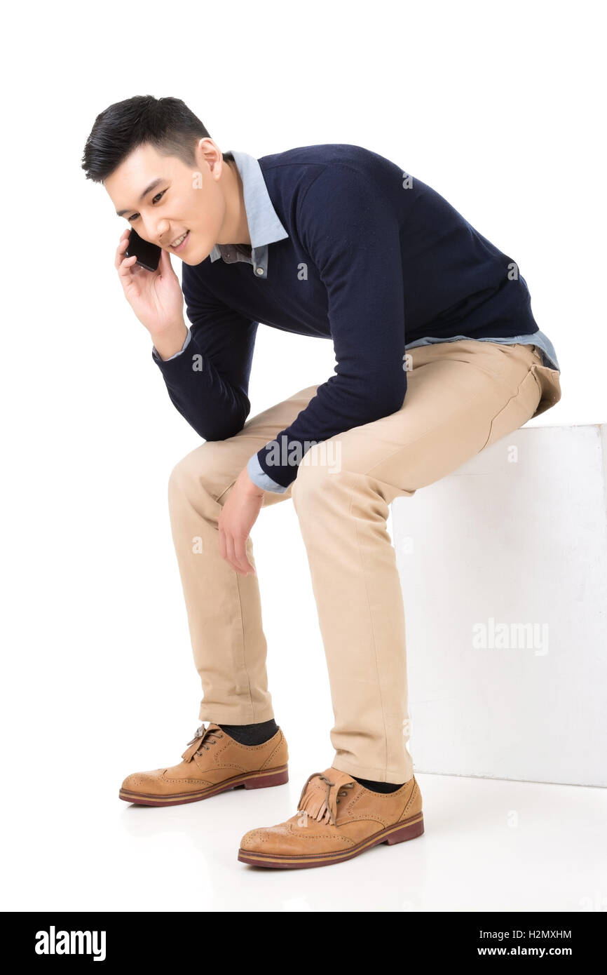 sit and take a call Stock Photo - Alamy