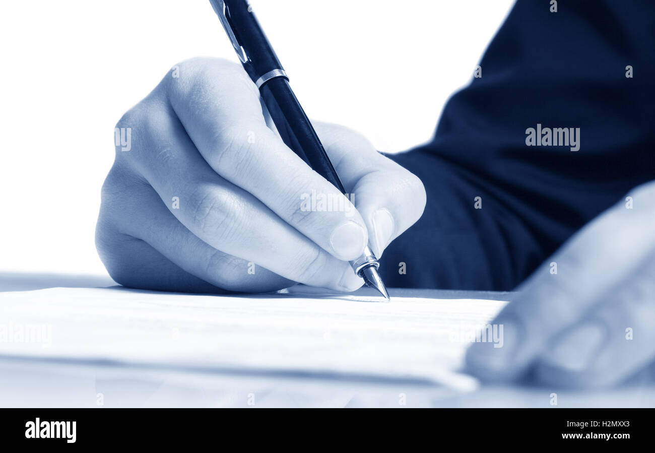 Close up image person completing hi-res stock photography and images ...