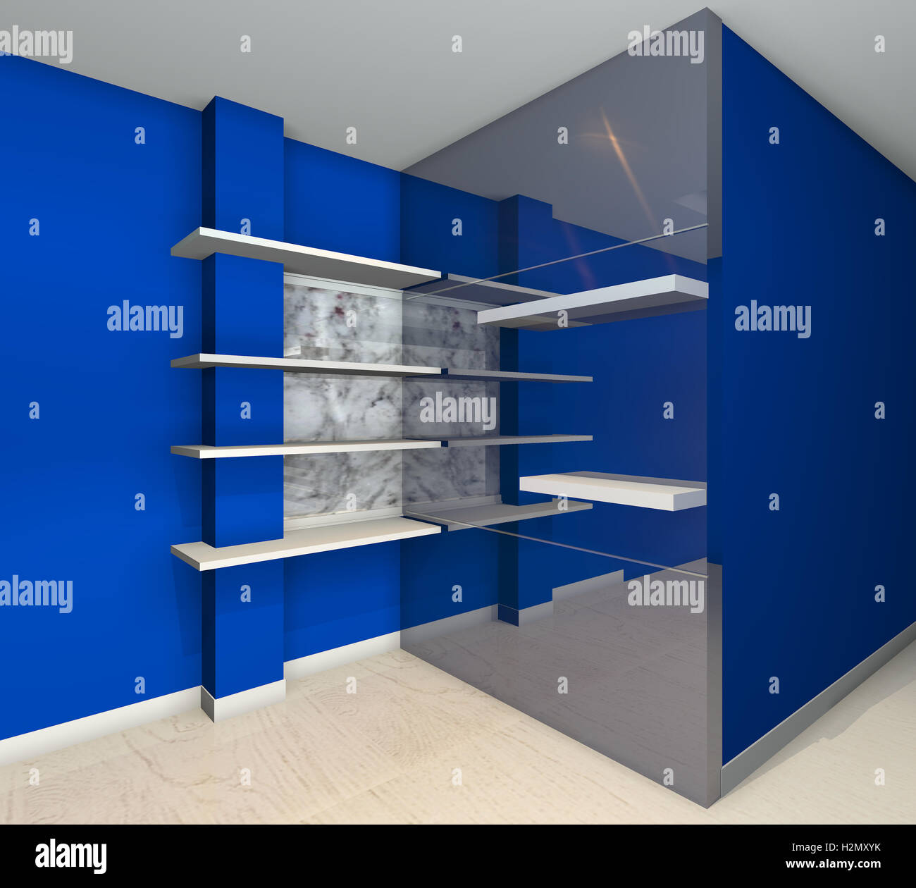 shelves designs blue Stock Photo - Alamy