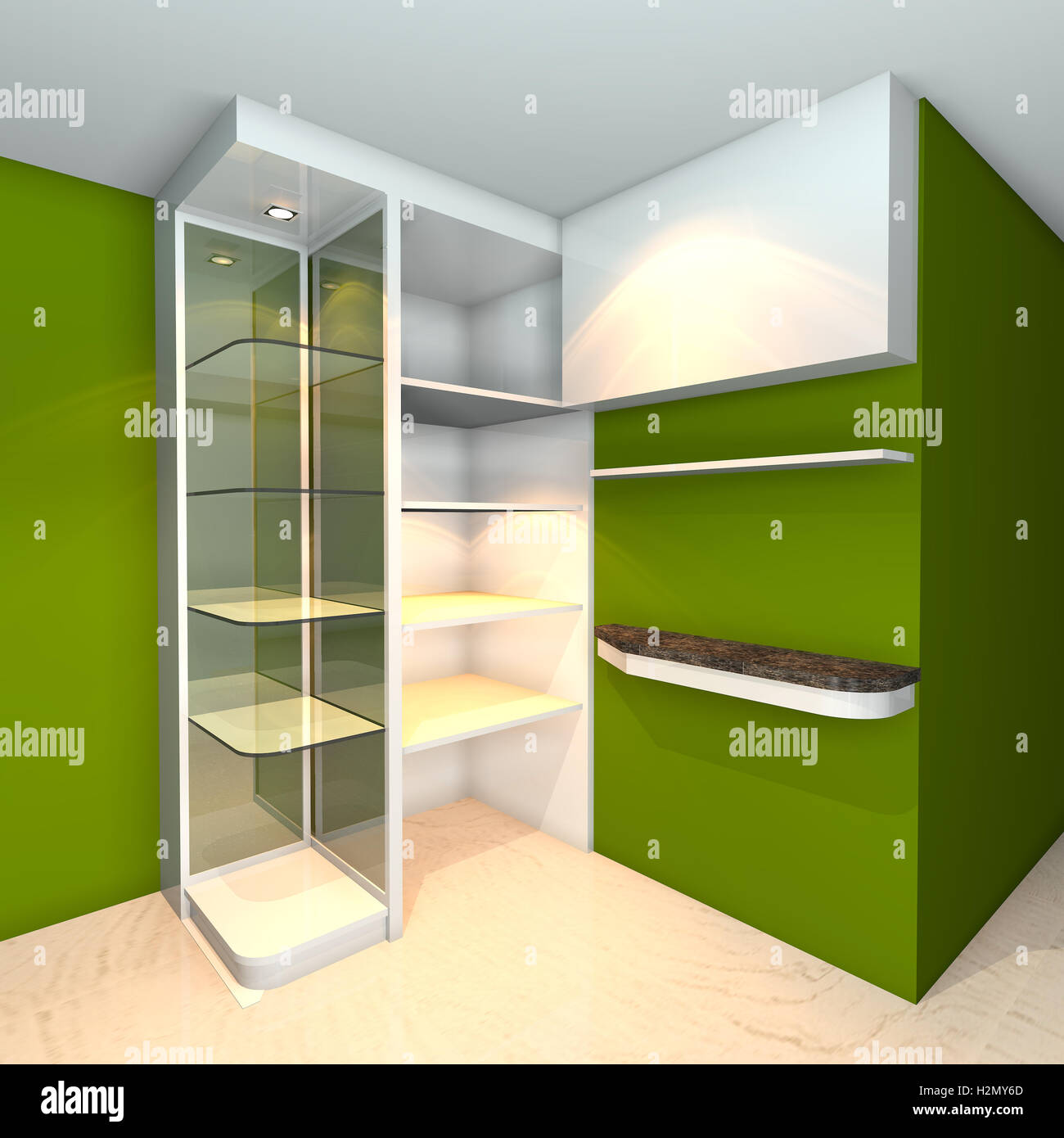shelves designs green Stock Photo - Alamy