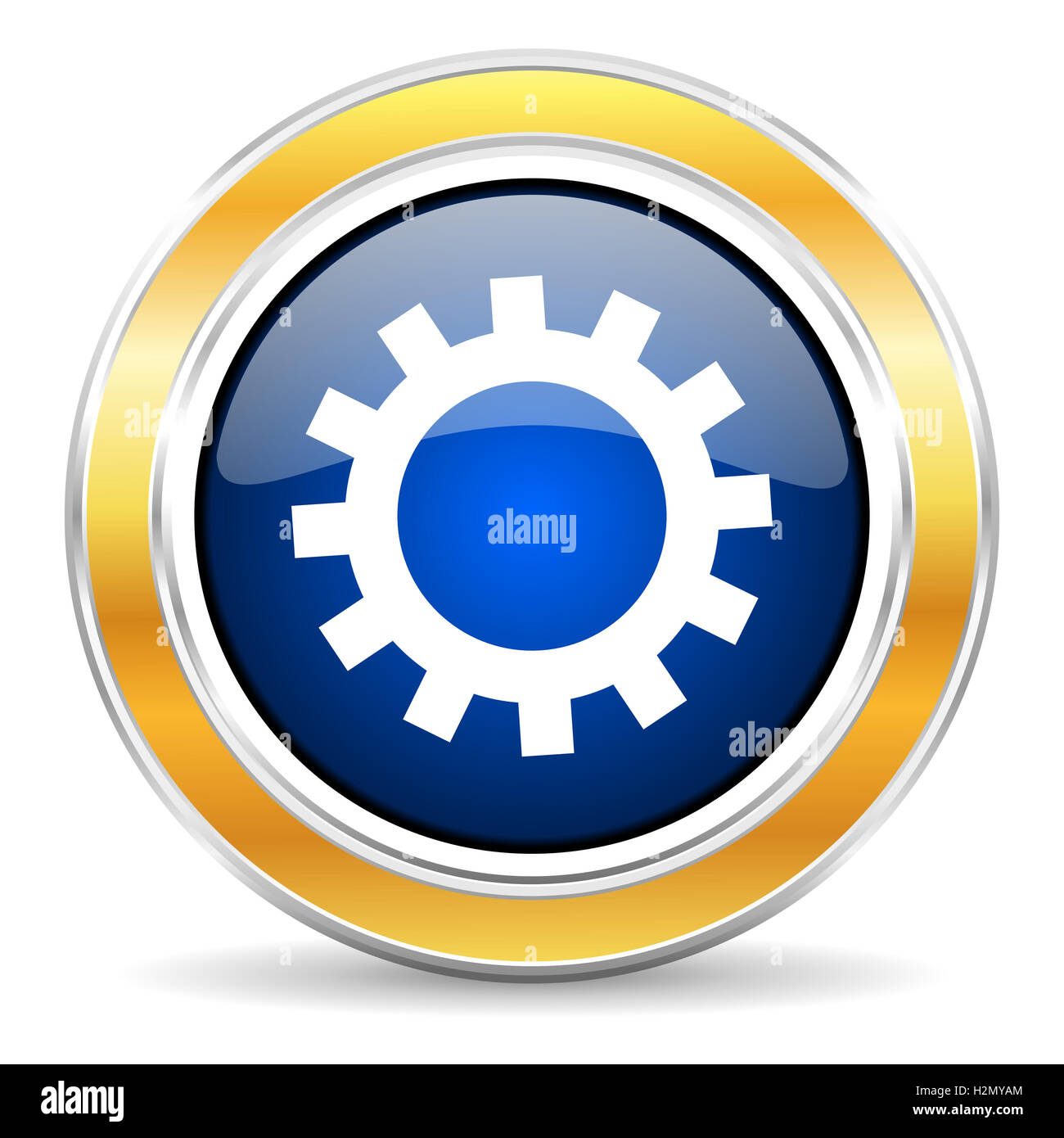 Blue gear wheel icon design Cut Out Stock Images & Pictures - Alamy