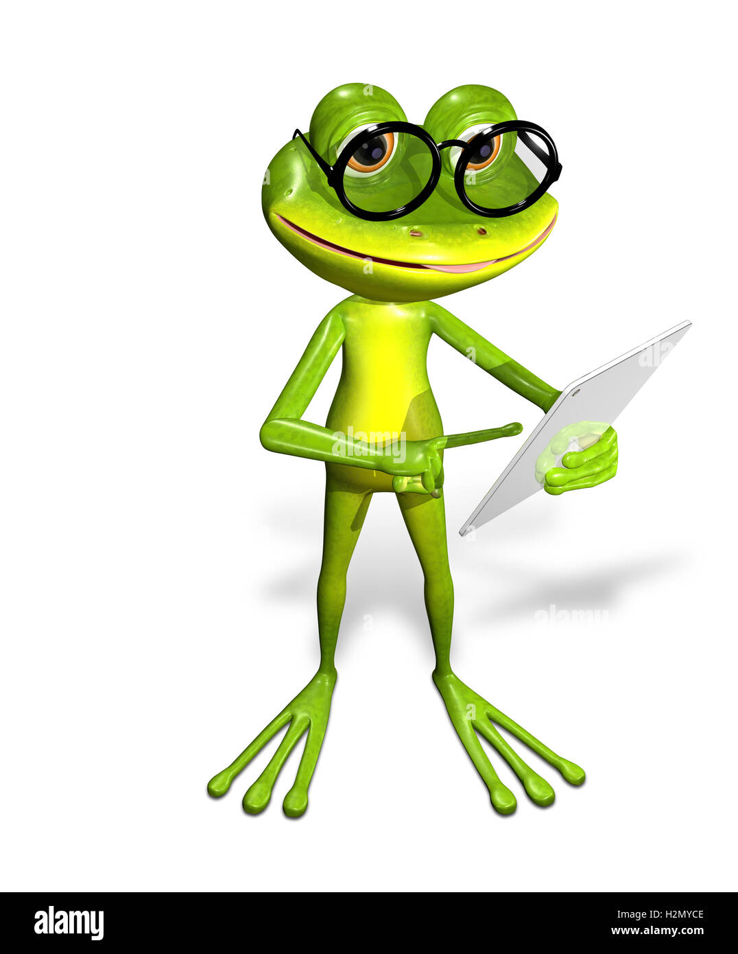 frog with tablet Stock Photo - Alamy