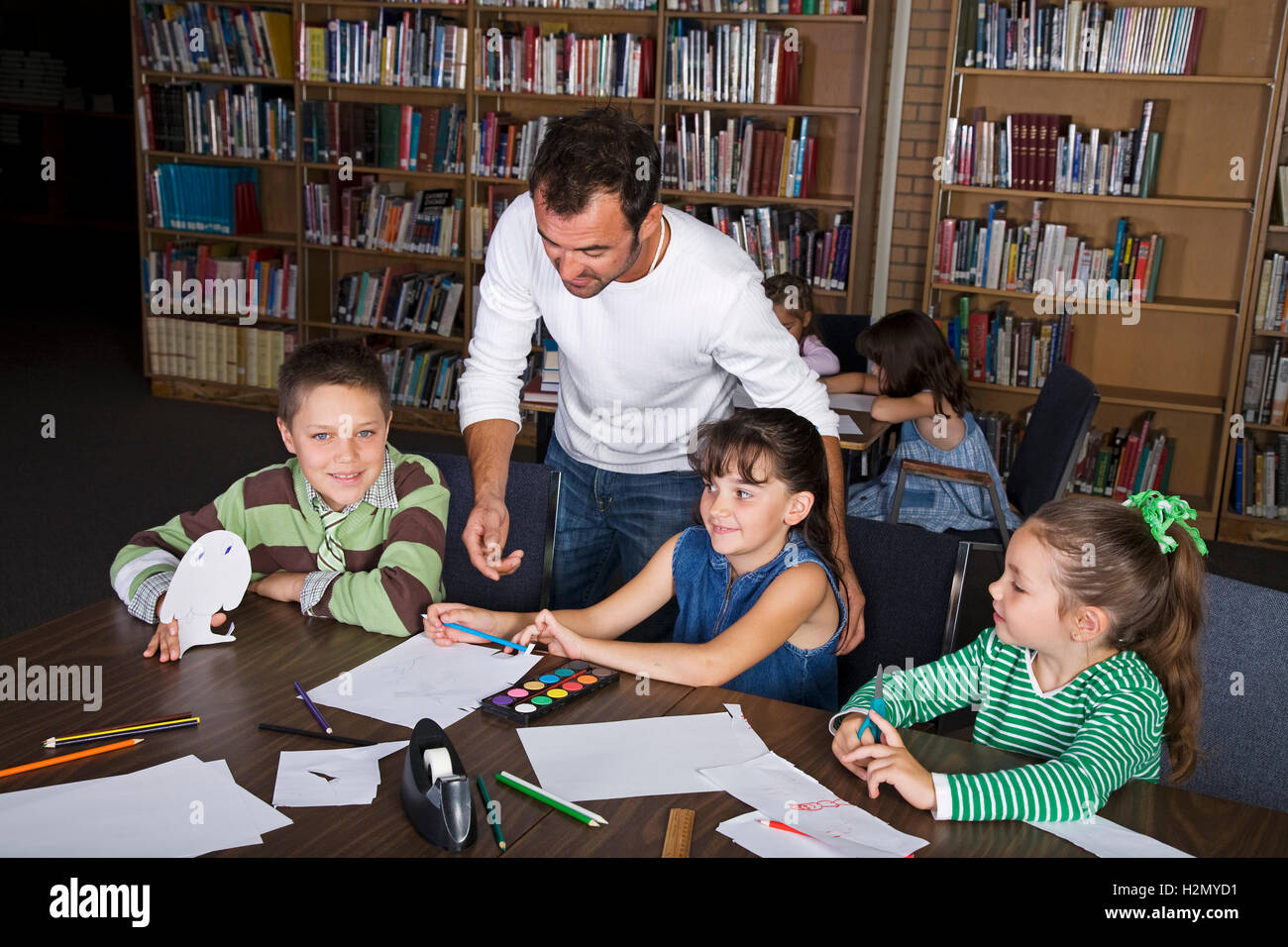 Learning in the Library Stock Photo - Alamy