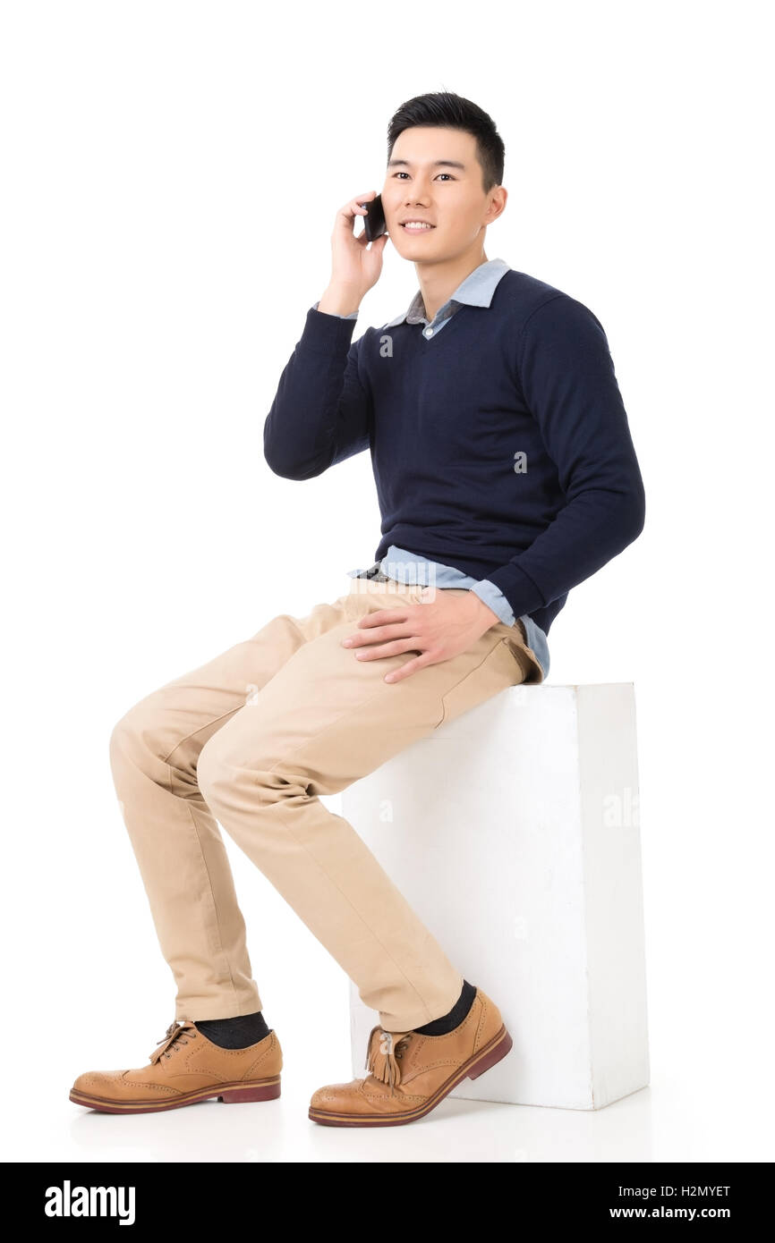 sit and take a call Stock Photo - Alamy