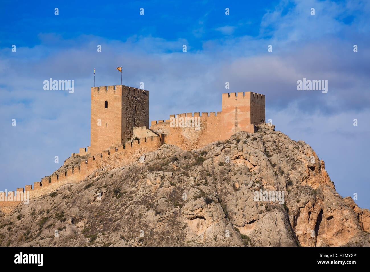 Alicante Sax village castle in Spain Stock Photo - Alamy