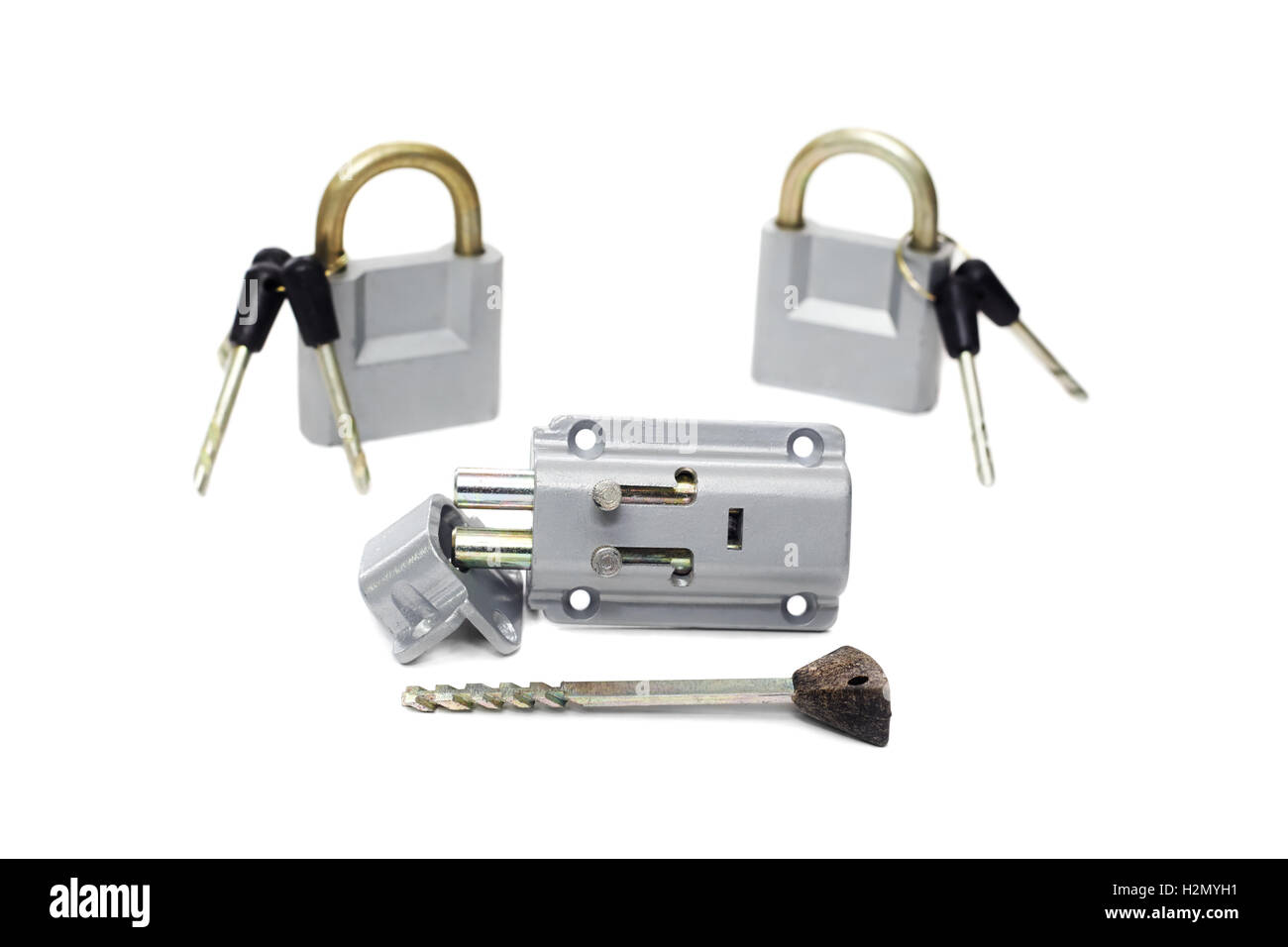 Two locks Cut Out Stock Images & Pictures - Alamy