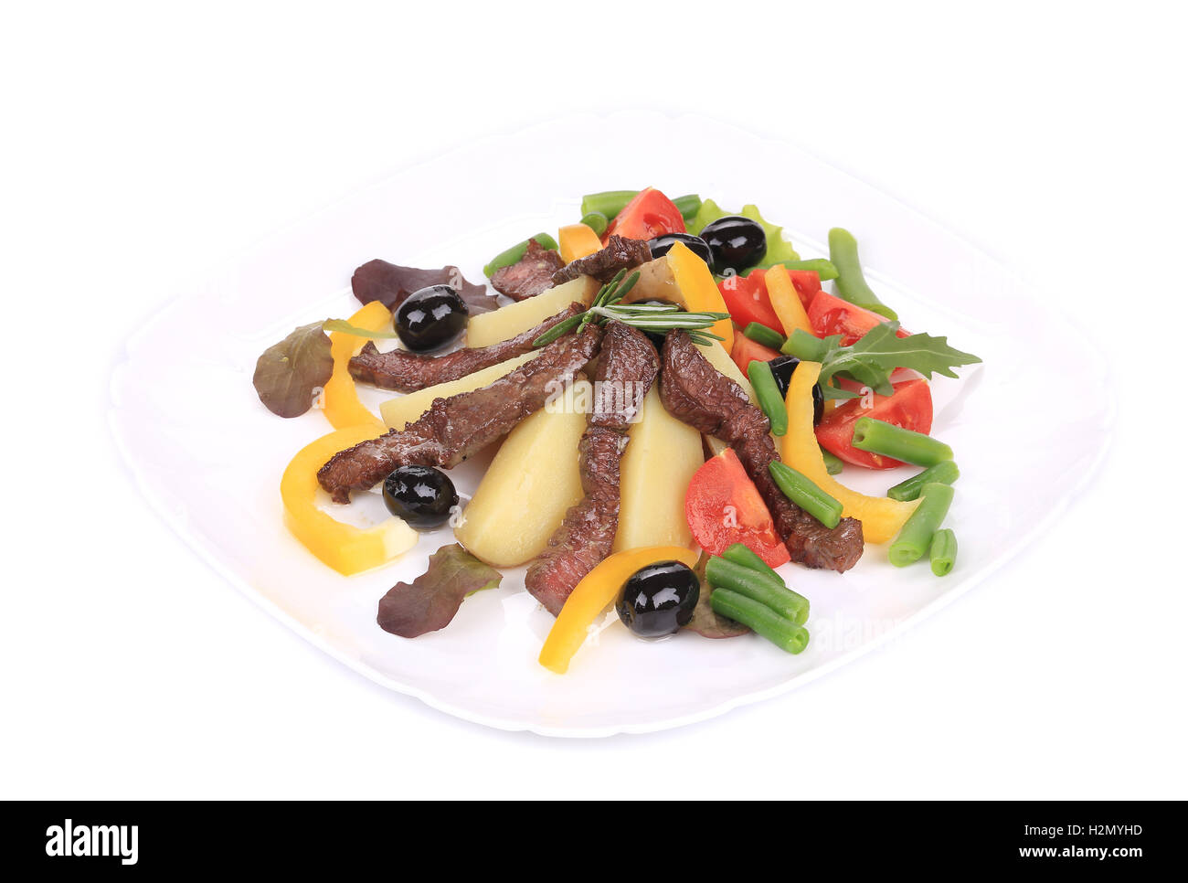 Salad with beef fillet Stock Photo - Alamy