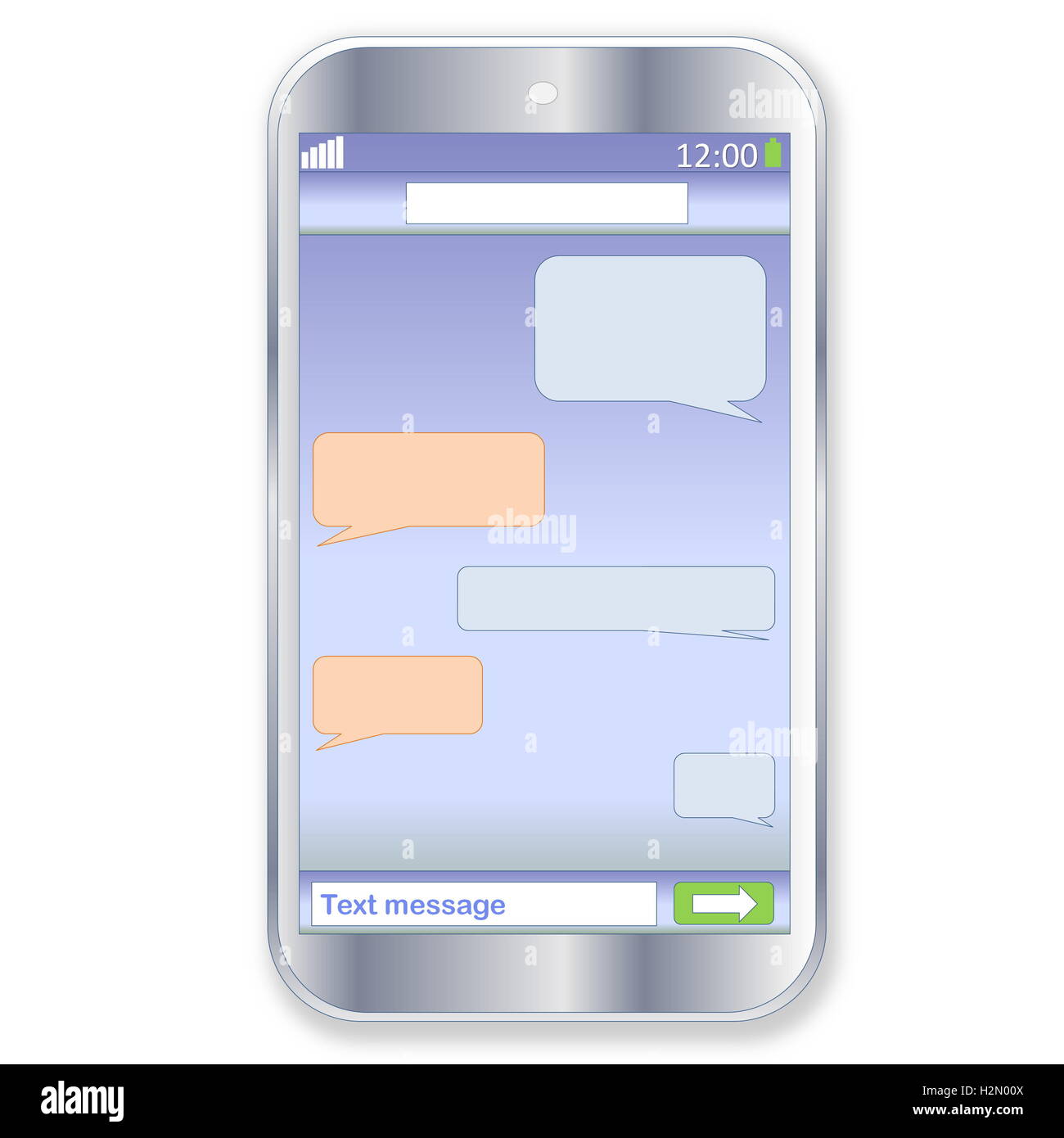 Mobile screen and chat Cut Out Stock Images & Pictures - Alamy