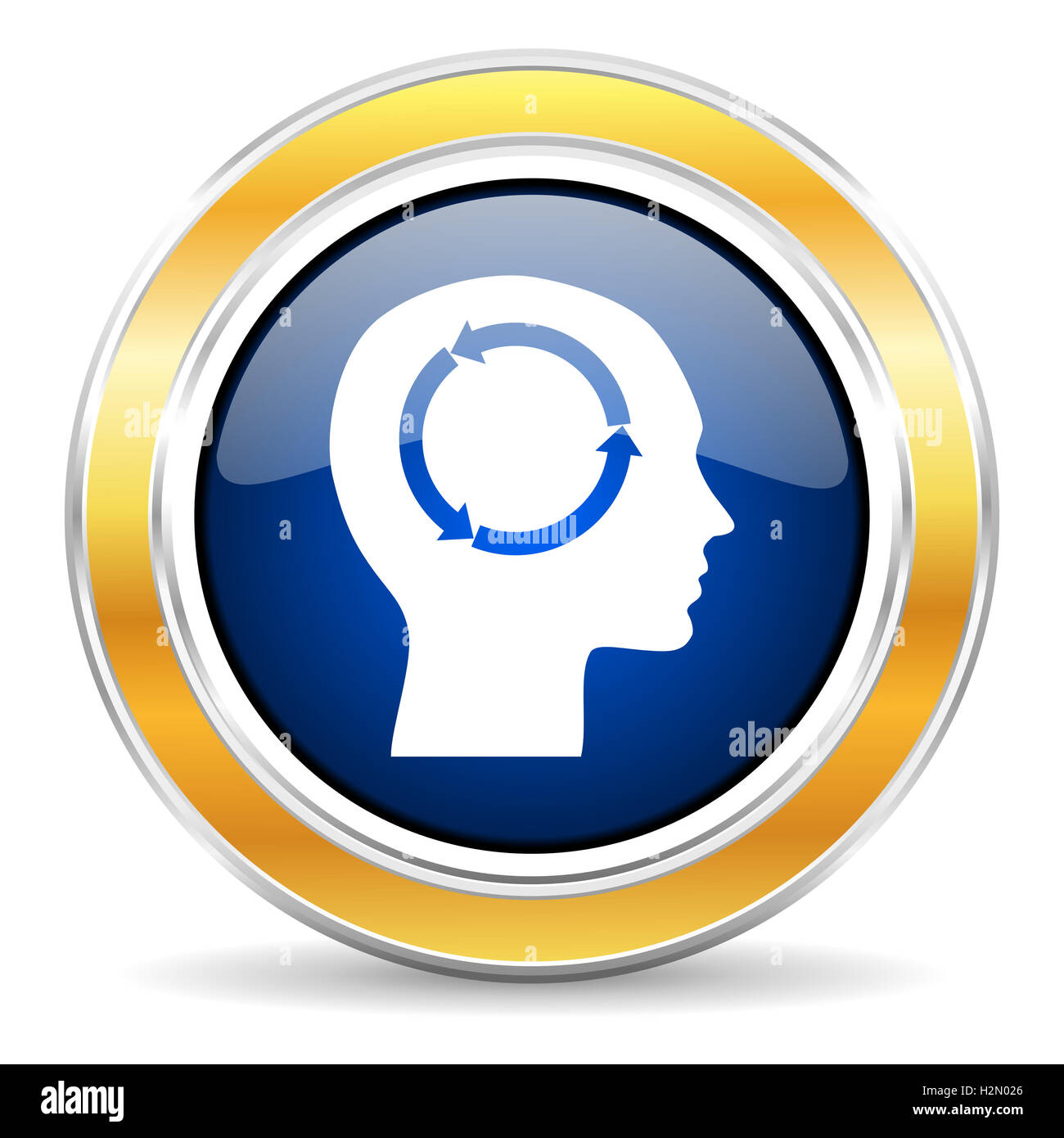 Blue head brain circle hi-res stock photography and images - Alamy