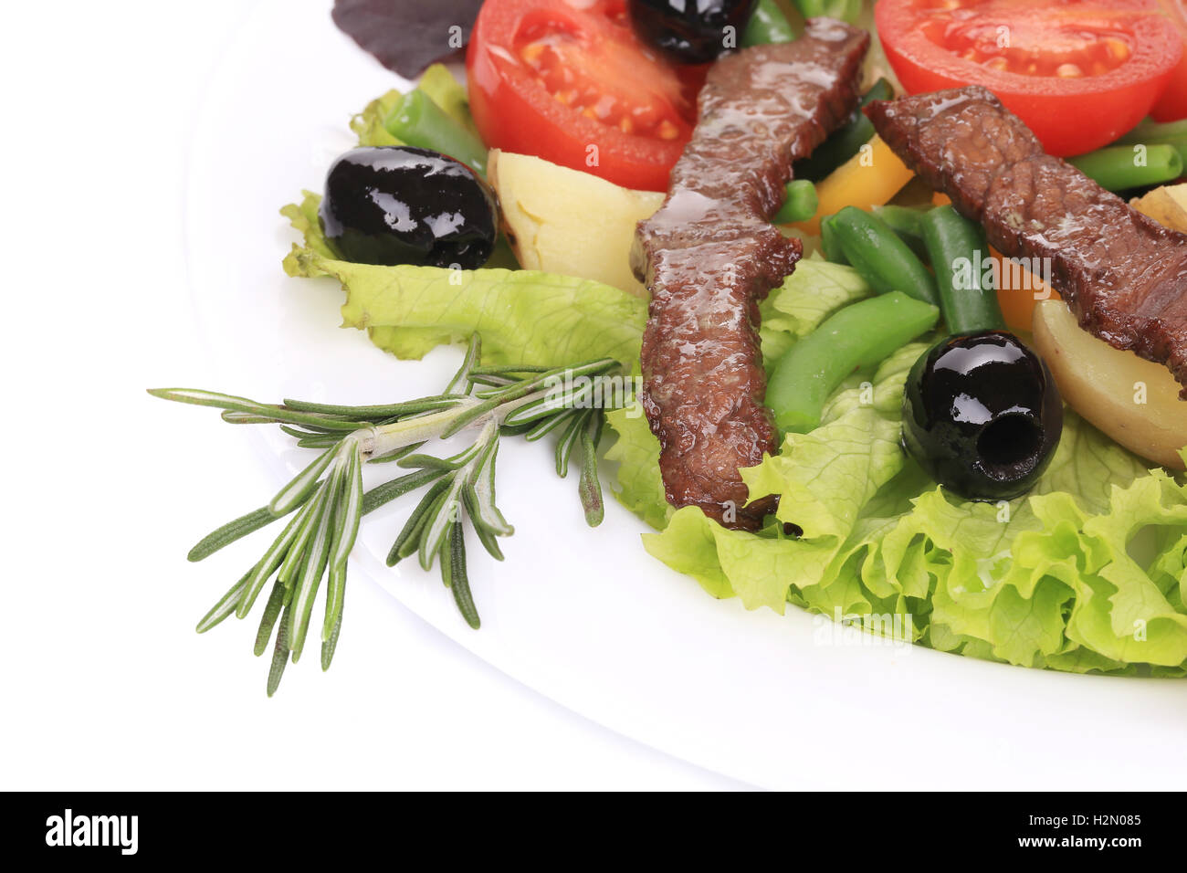 Salad with beef fillet Stock Photo - Alamy