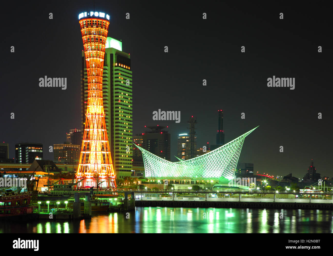 Kobe city at night Stock Photo - Alamy