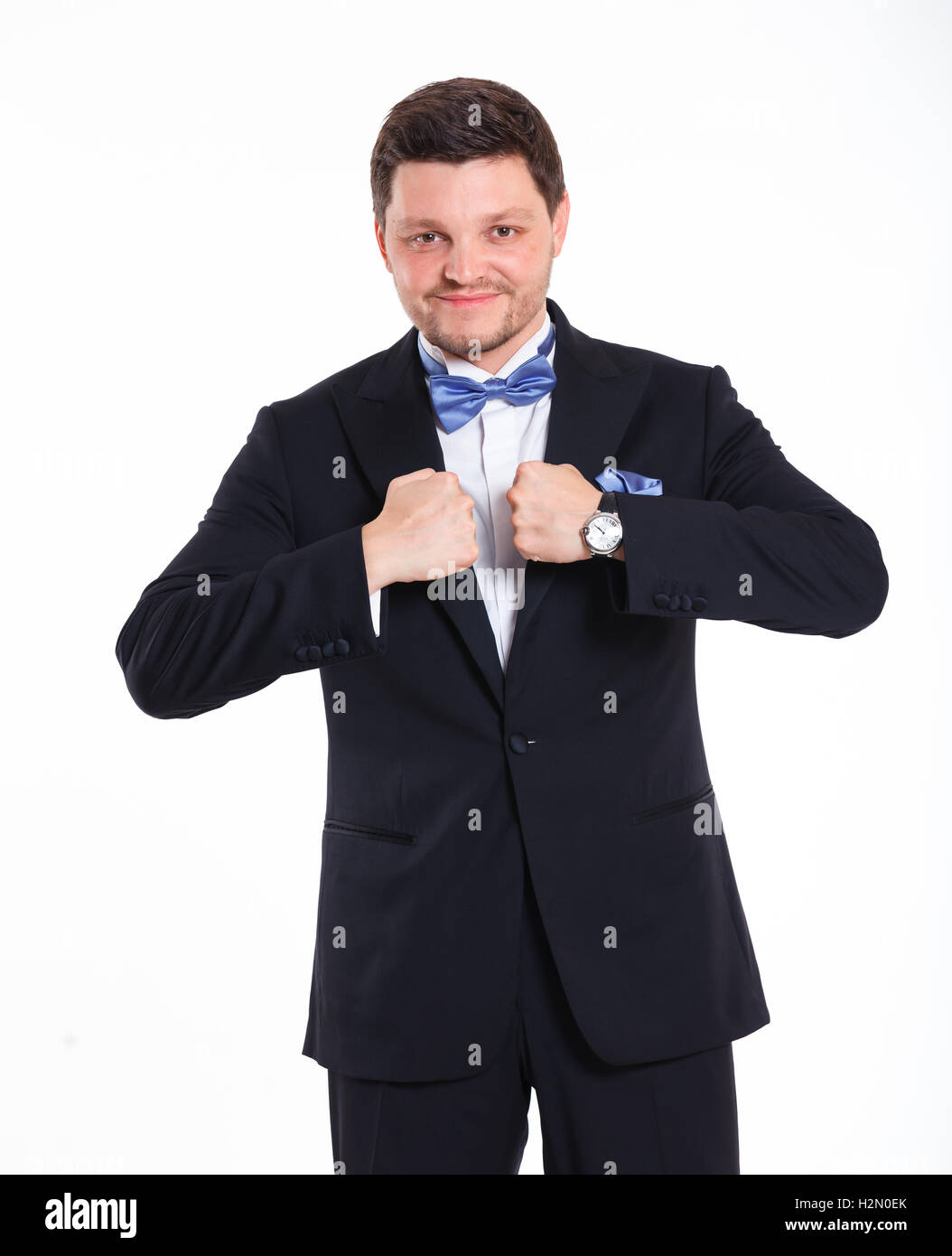 Black suit hand cutout hi-res stock photography and images - Alamy