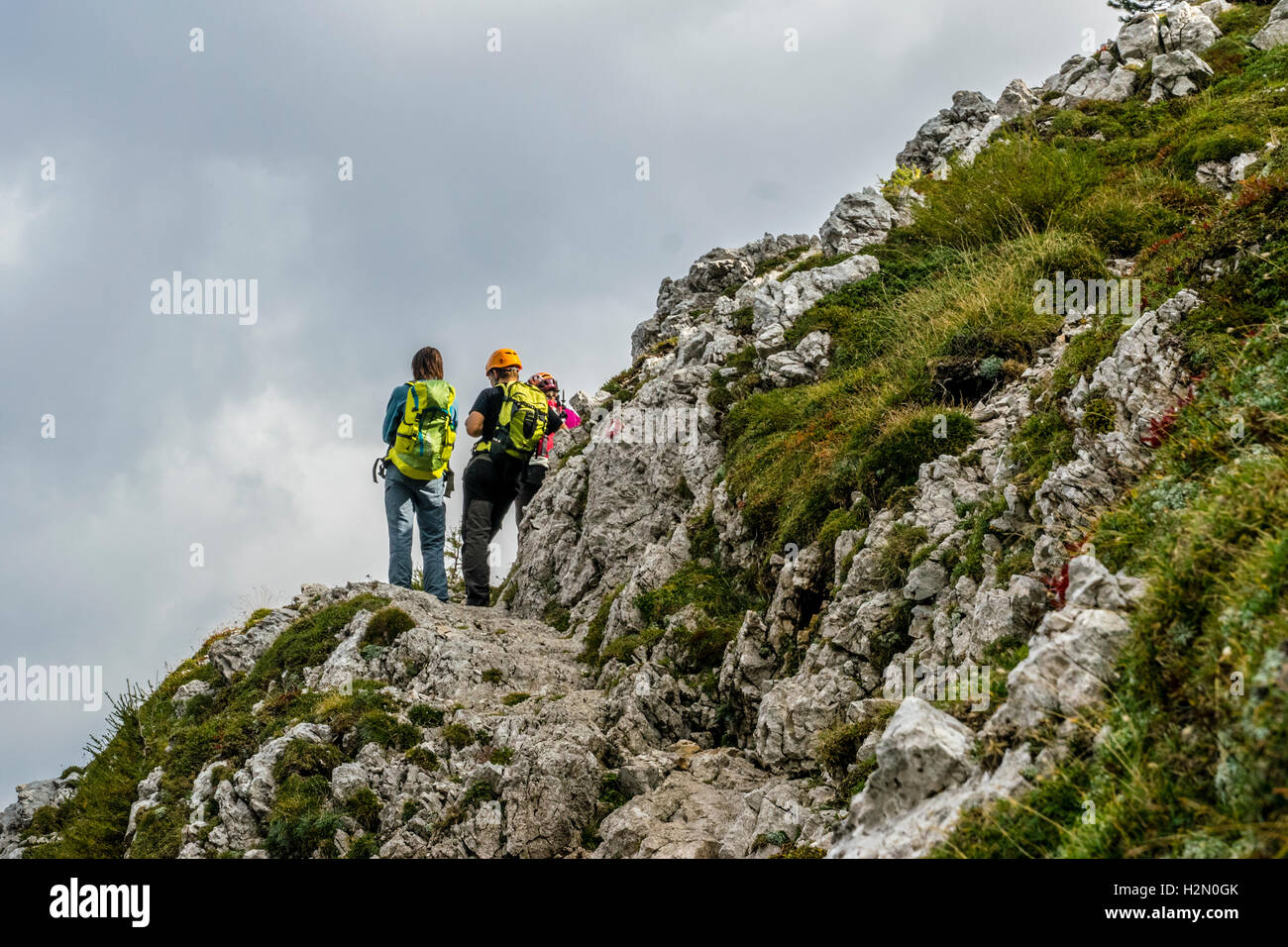 Hikers taking rest Stock Photo - Alamy