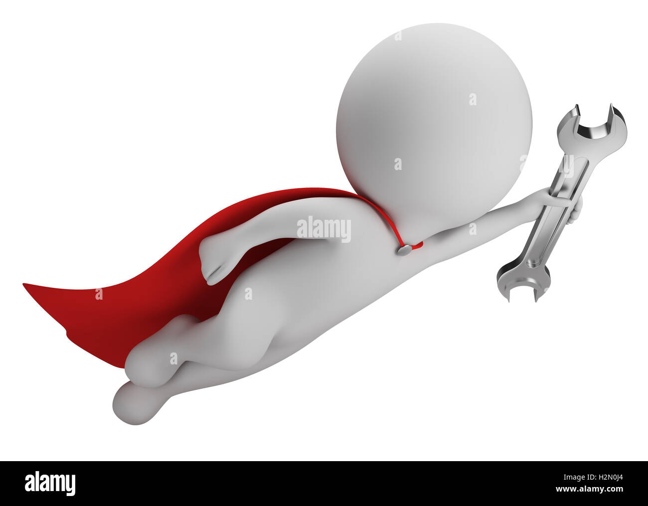 3d small people - super mechanic Stock Photo - Alamy