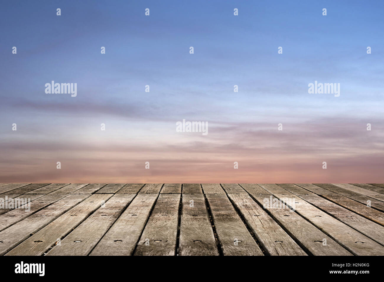 Wooden ground with sky Stock Photo - Alamy