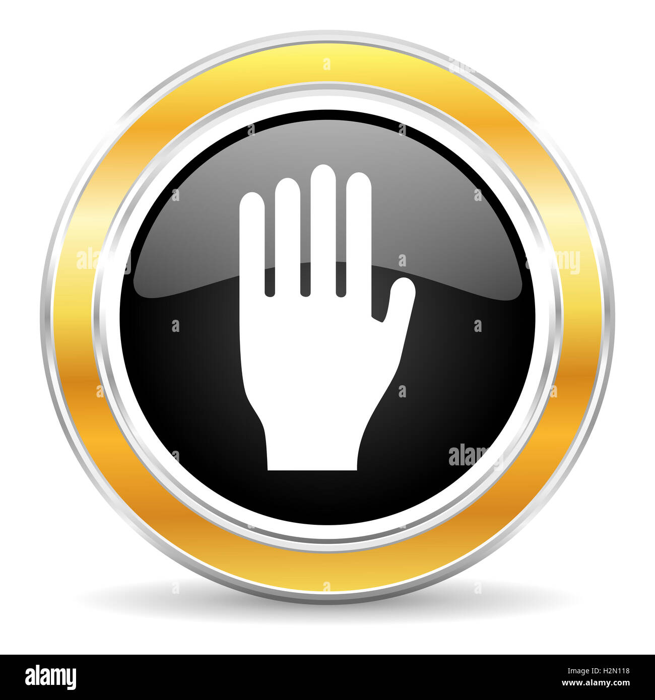 Hand stop button Cut Out Stock Images & Pictures - Alamy