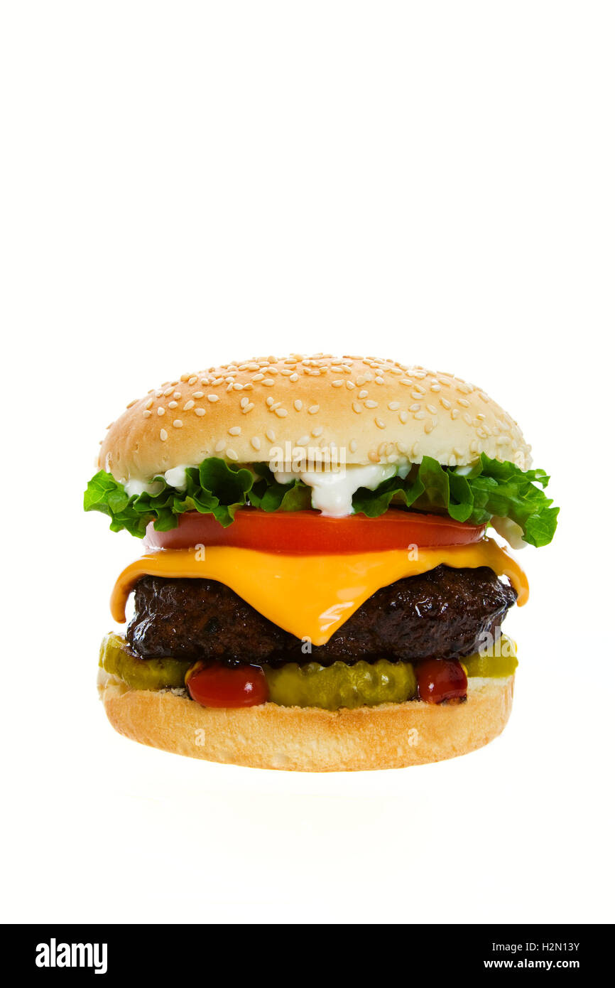 Angus beef burger Cut Out Stock Images & Pictures - Alamy