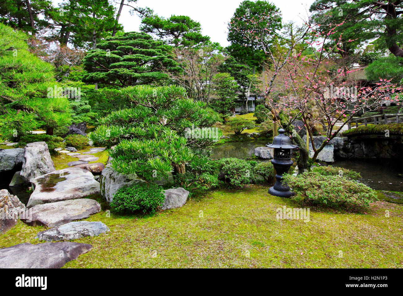 Japanese style garden Stock Photo - Alamy