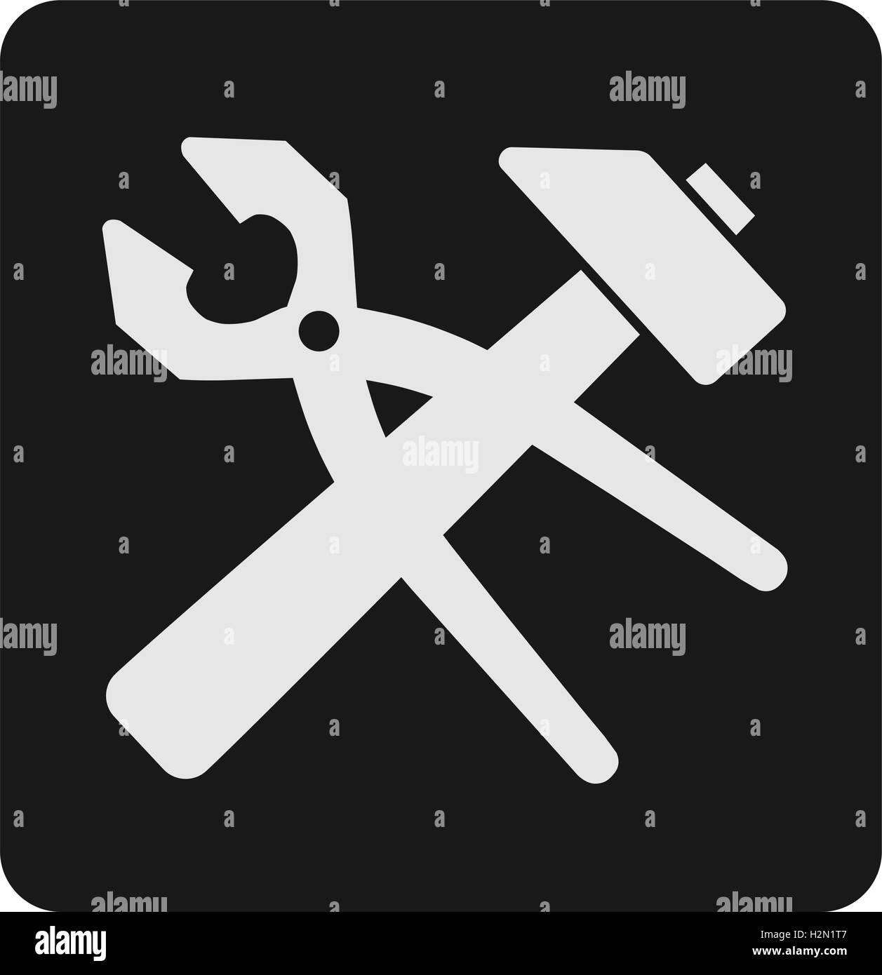 Crossed locksmith tools, hand-drawing a vector, black and white ...