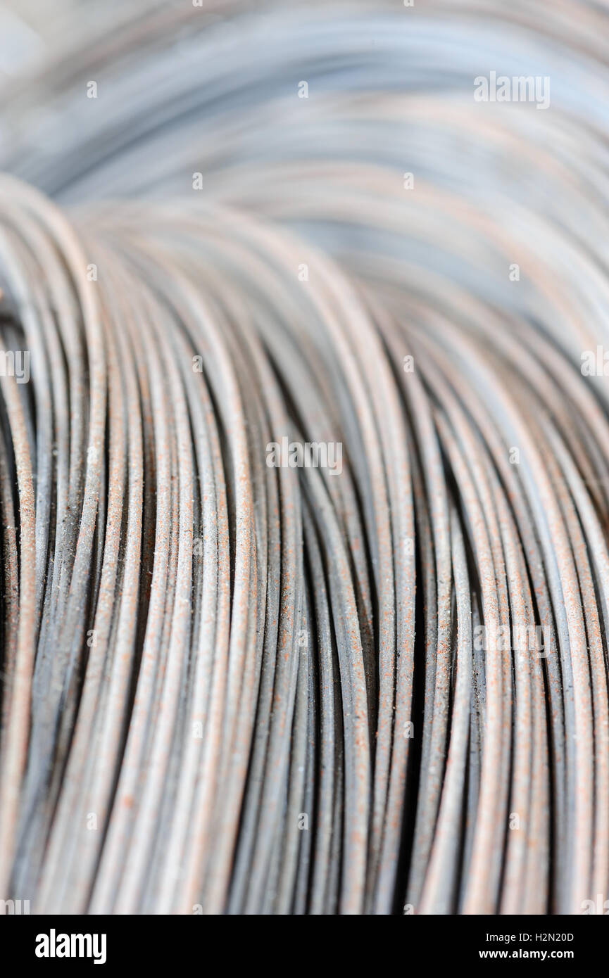hank of metal wire background Stock Photo - Alamy