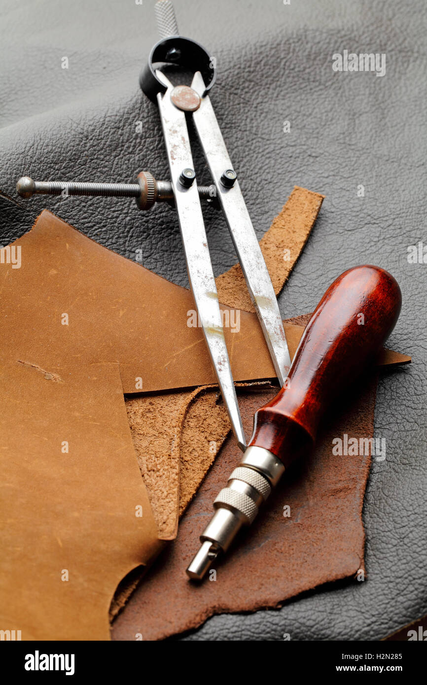 Handmade Leathercraft equipment Stock Photo - Alamy