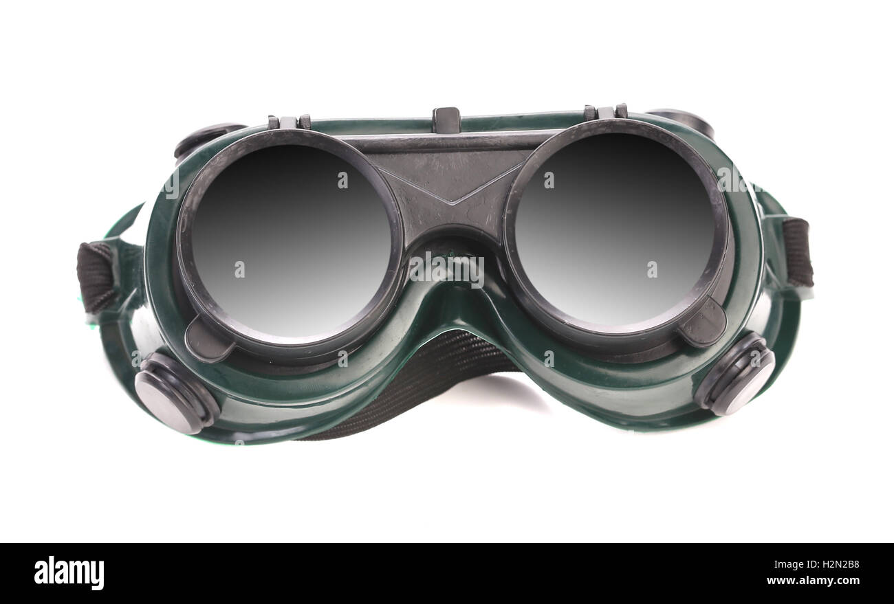 Green welding glasses Stock Photo - Alamy
