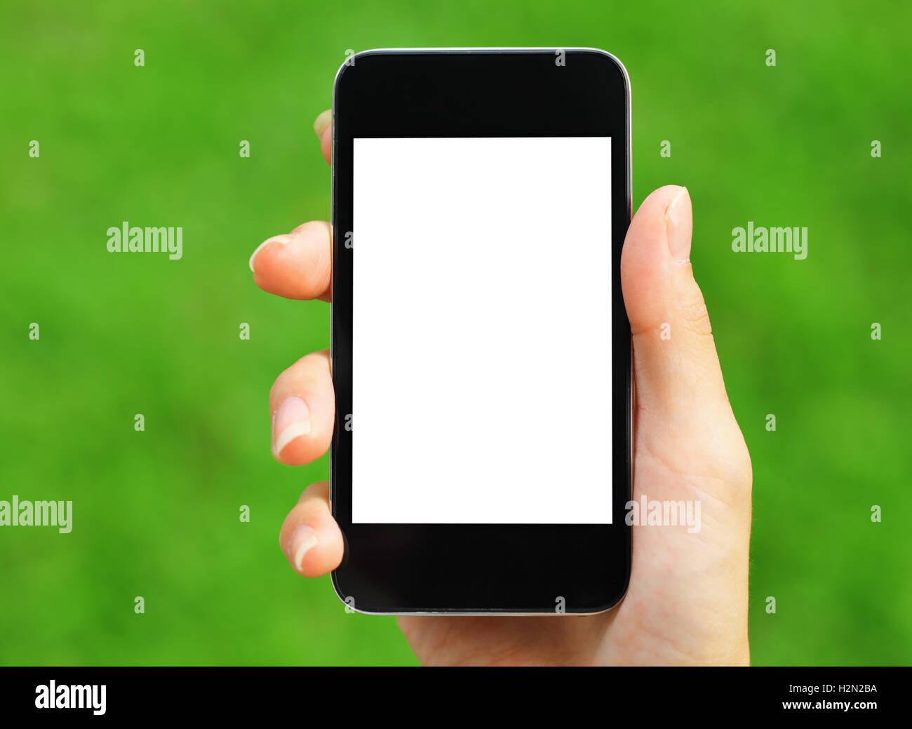 Woman holding hand phone hi-res stock photography and images - Alamy