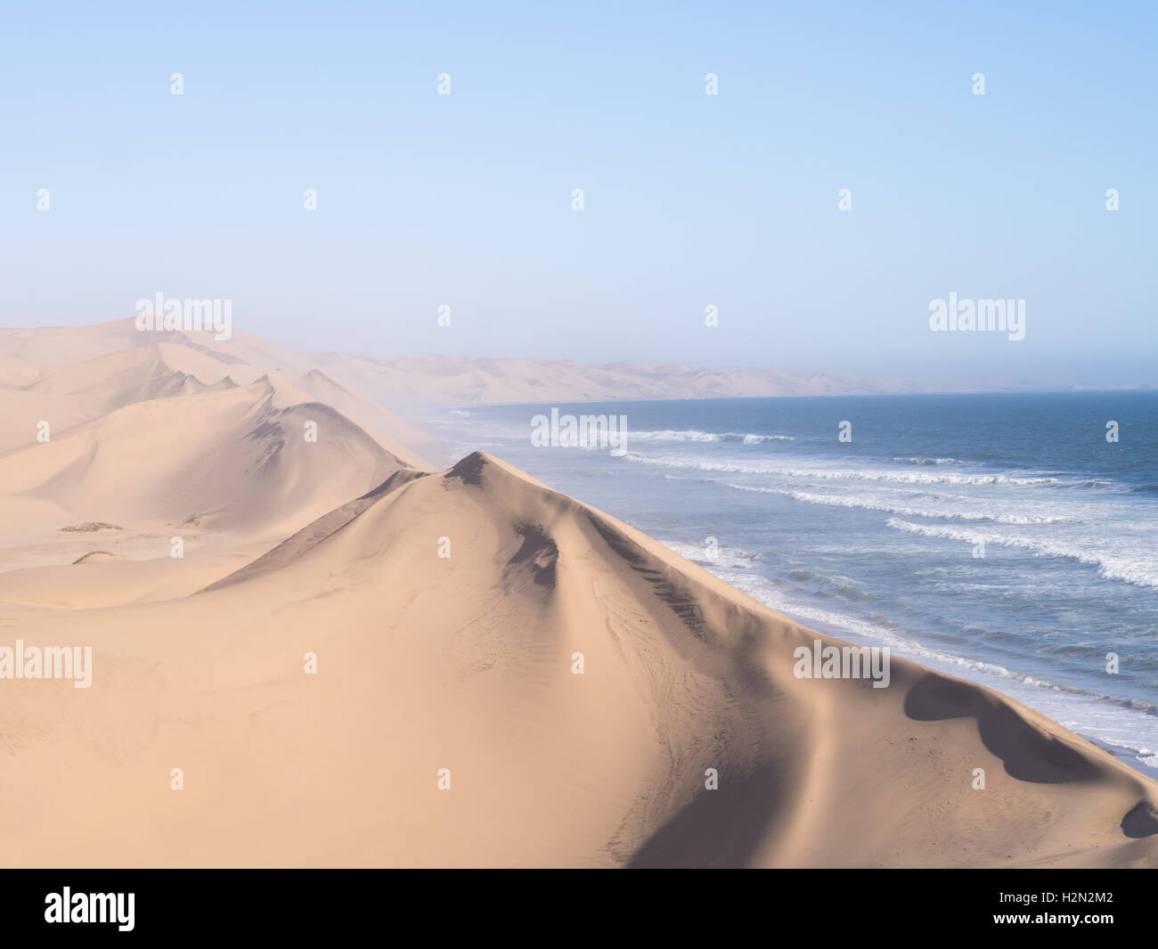 Sandwich Harbour, a lagoon on the Atlantic coast of Namibia, lying ...