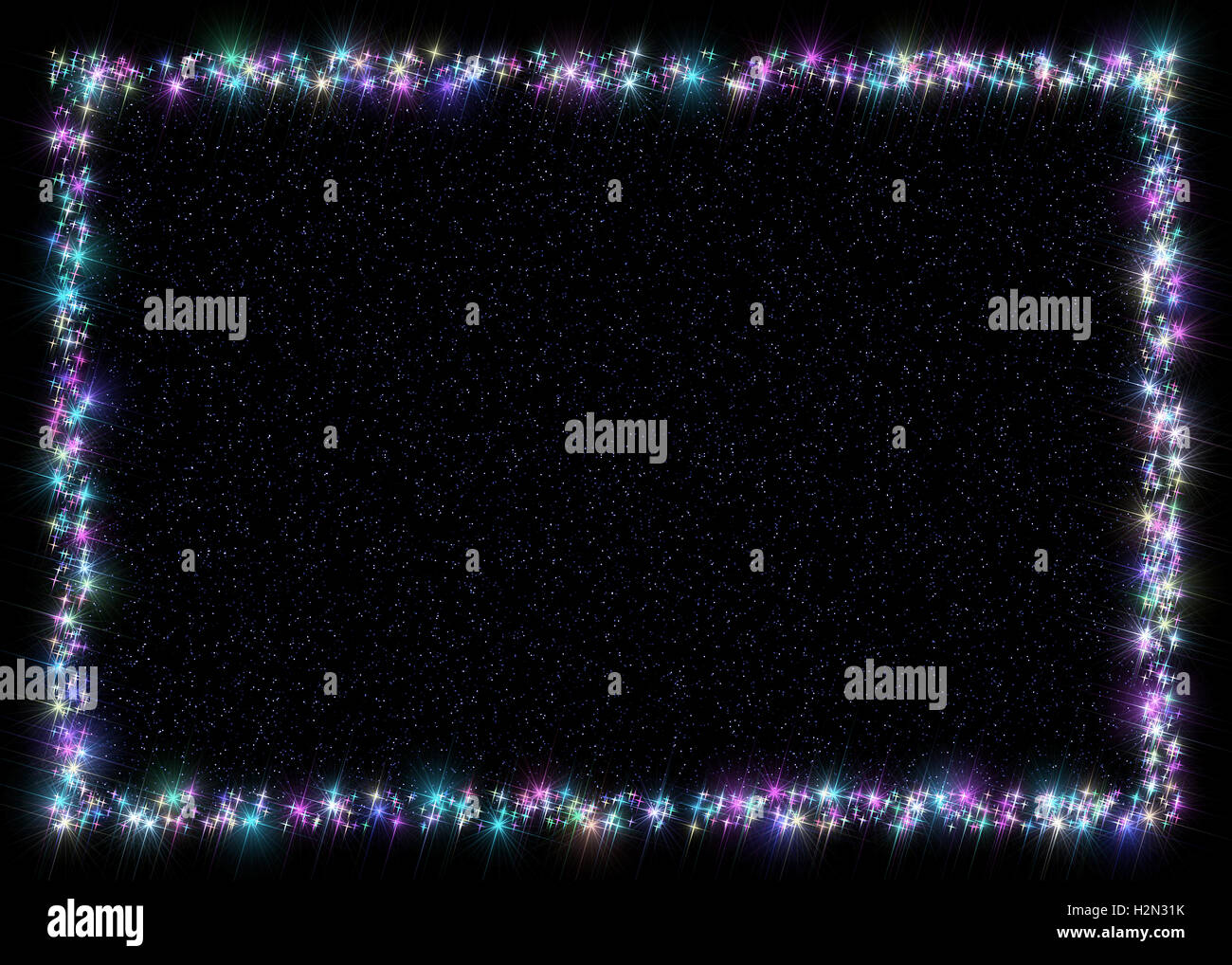 Starry frame: an abstract starry dark background with a border composed ...