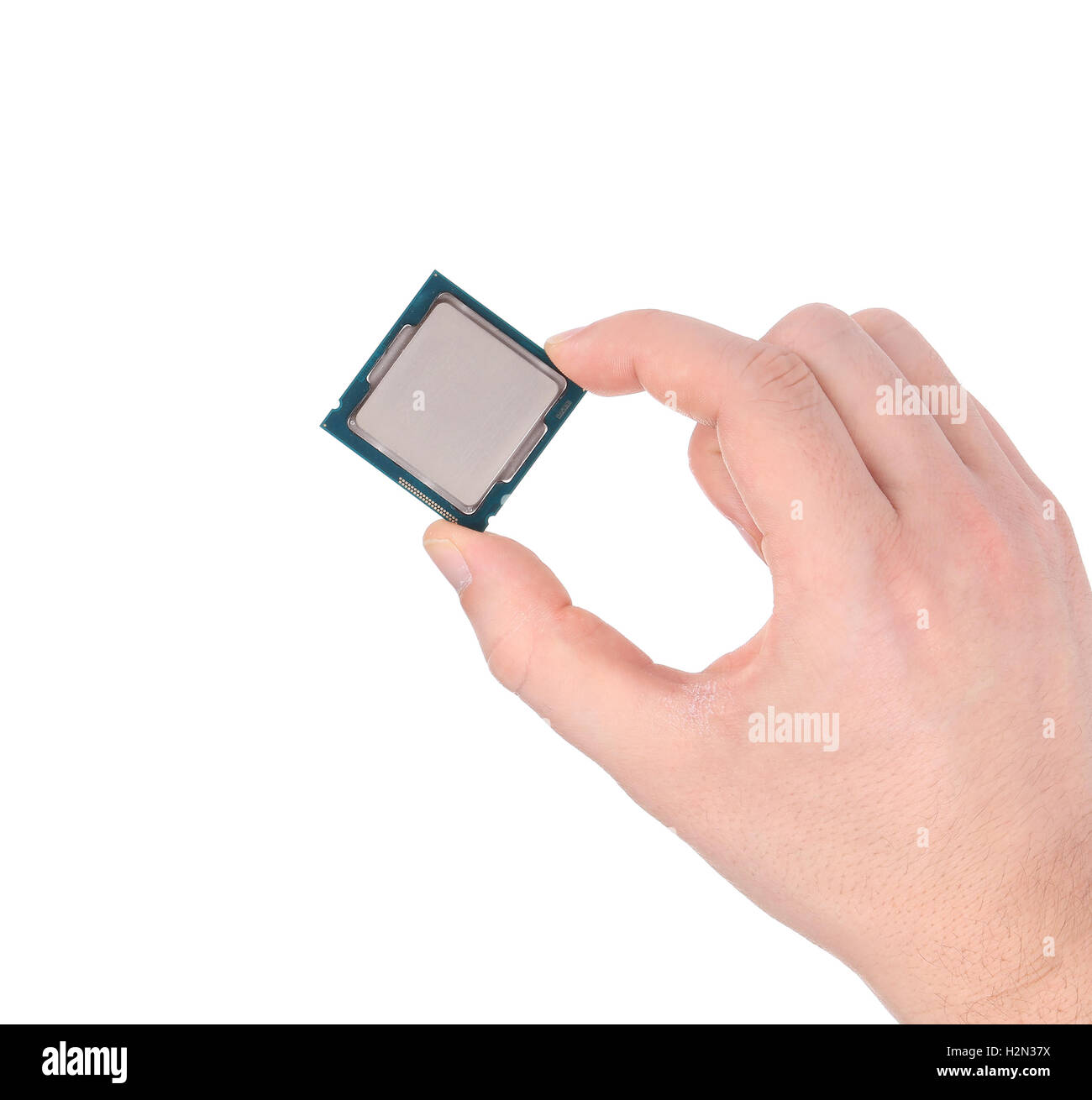 Hand holding a computer CPU chip Stock Photo - Alamy